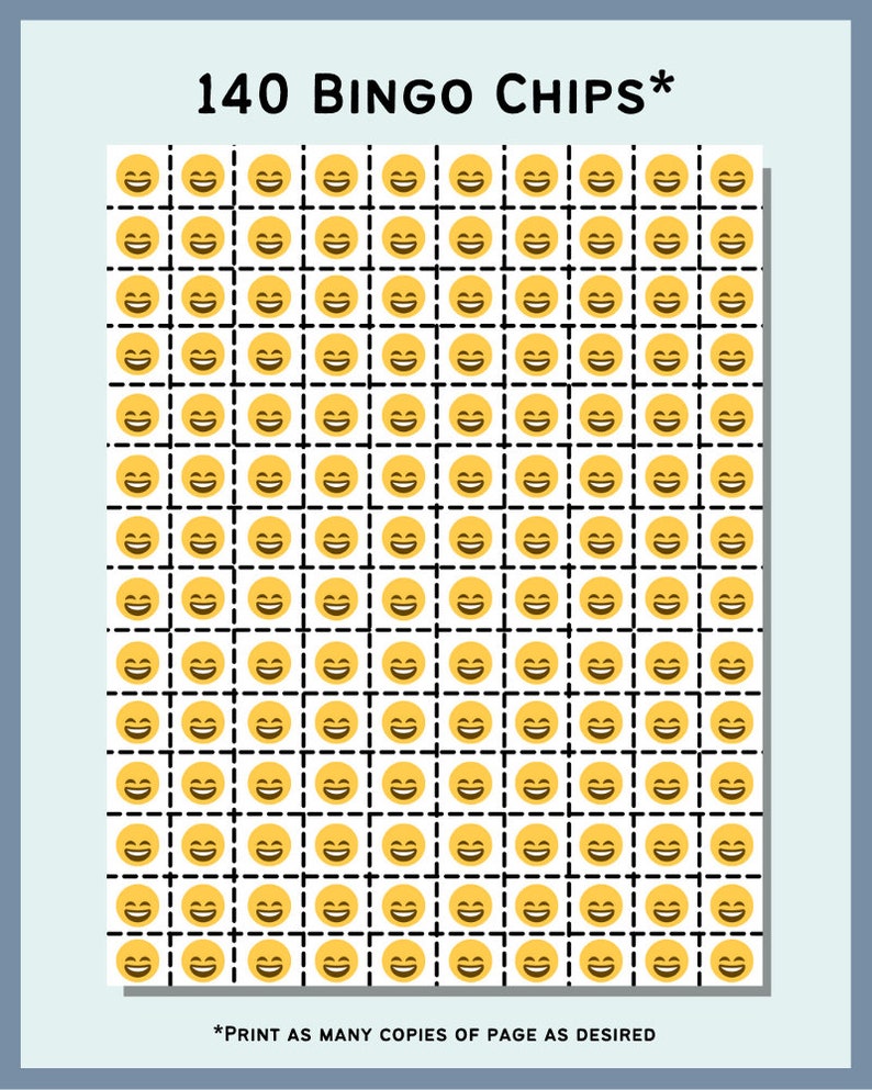 Emoji Bingo / Instant Printable Download / Kids Party Game / Fun for ...