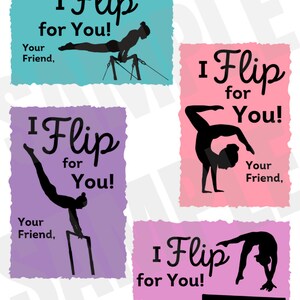 Gymnastics Printable Valentines Day Cards for Girls / Girl | Etsy