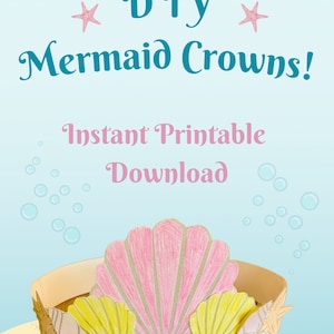 Mermaid Paper Crown Printable DIY Activity for Kids - Etsy