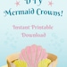 Mermaid Paper Crown Printable DIY Activity for Kids - Etsy