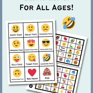 Emoji Bingo / Instant Printable Download / Kids Party Game / Fun for ...