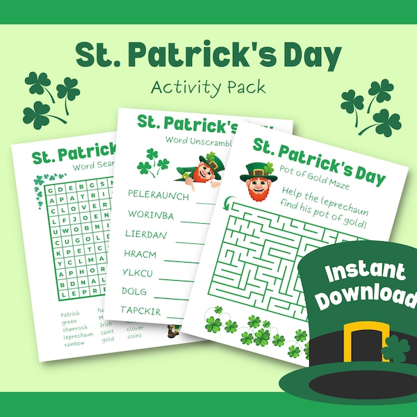 St Patricks Day Word Scramble - Etsy