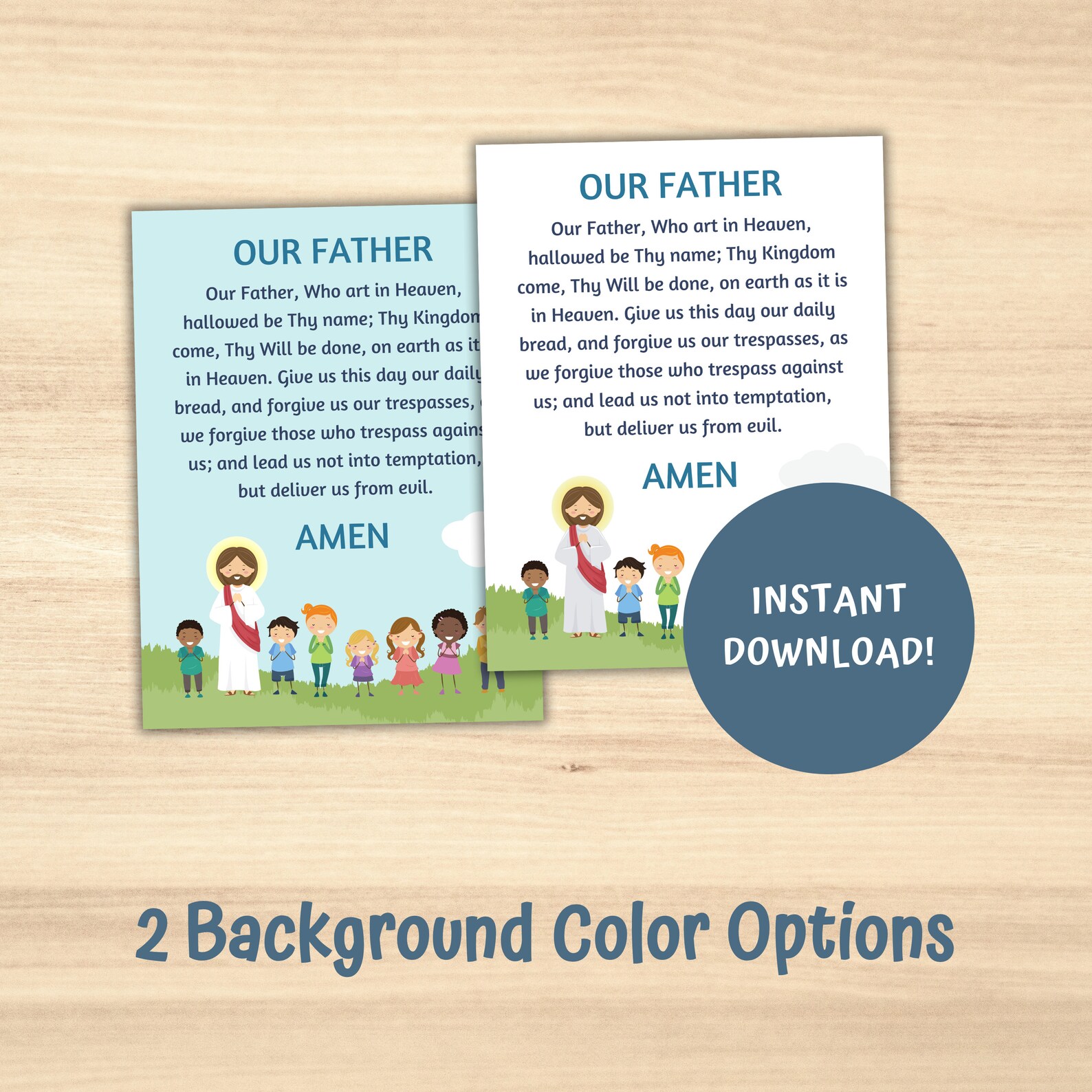 Our Father Prayer Print for Kids Religious, the Lord's Prayer Catholic ...