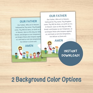 Our Father Prayer Printable for Kids Religious, the Lord's Prayer Print ...