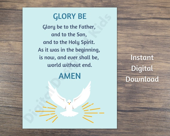 Glory Be Prayer Print for Kids Doxology Prayer Catholic - Etsy