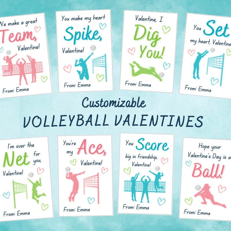 Volleyball Valentine - Etsy