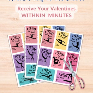 Gymnastics Printable Valentines Day Cards for Girls / Girl Valentines ...