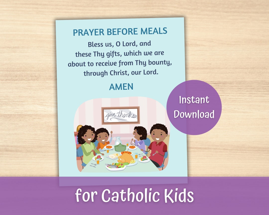 Bless Us O Lord Prayer Before Meals for Catholic Kids, Grace Before ...