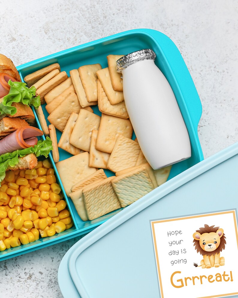 Printable Lunch Box Notes for Kids, Cute Animal Lunch Notes Printable ...