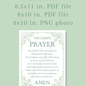 Our Father Prayer Printable, the Lord's Prayer Catholic Home Decor ...