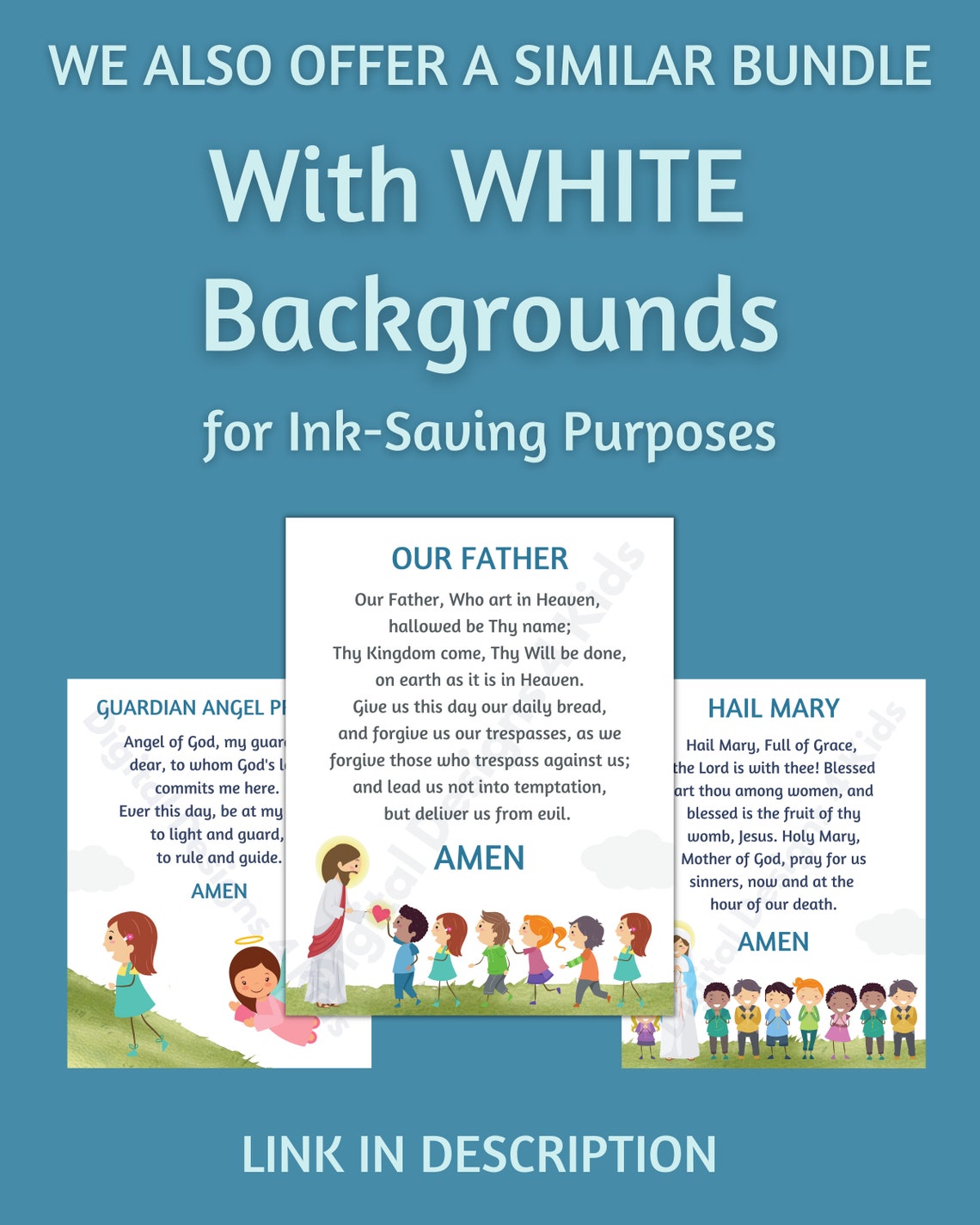 Our Father Prayer Print for Kids Religious the Lord's - Etsy