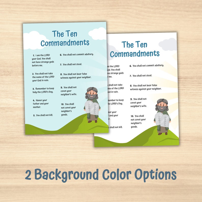 10 Commandments Catholic Kids Commandment Poster Ten - Etsy