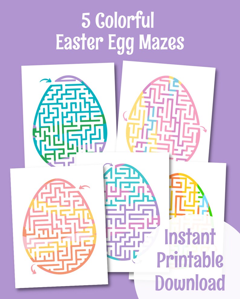 Easter Egg Mazes for Kids / Easter Activities and Games for Kids / Set ...