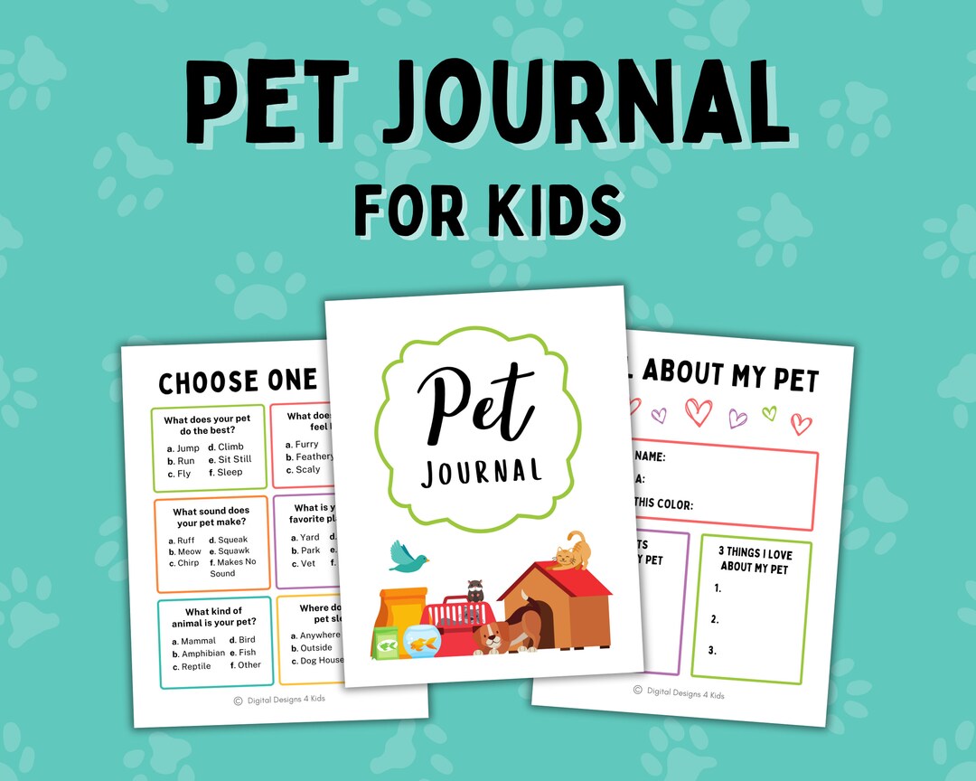 Pet Journal Kids Activity Book, Dog Activities, Cat Activity, Pet ...