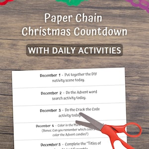 Christian Advent Calendar Activities for Kids With Paper Chain ...
