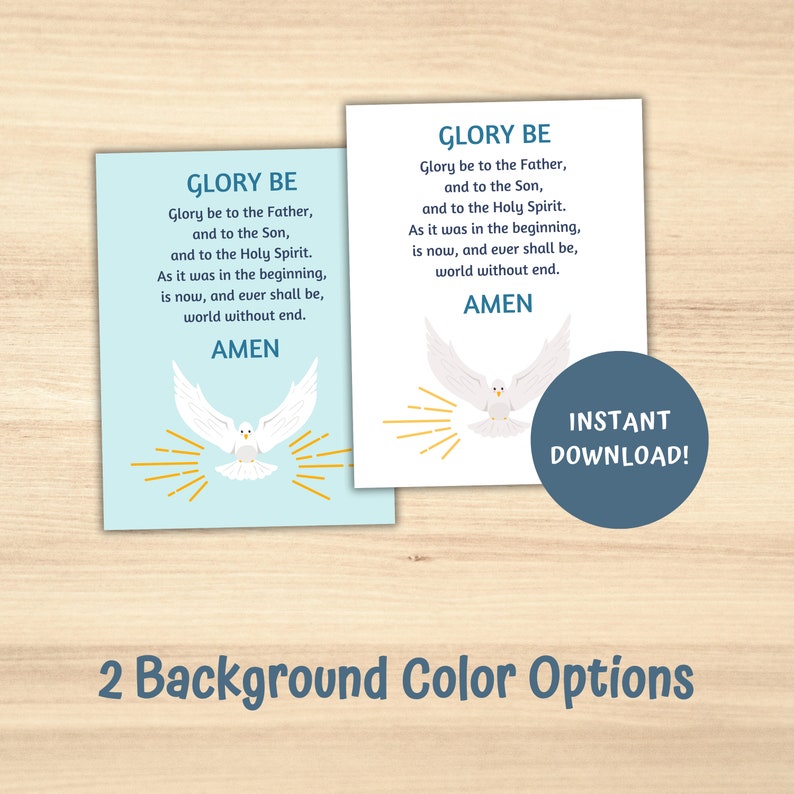 Glory Be Prayer Poster for Kids, Doxology Print, Catholic Education ...