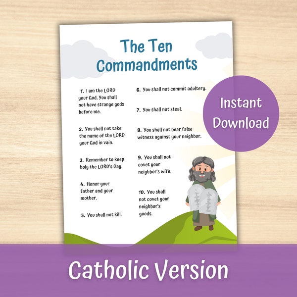 Ten Commandments Poster - Etsy