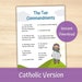 10 Commandments, Catholic Kids Commandment Poster, Ten Commandments ...