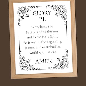 Glory Be Prayer, Instant Download, Glory Be to the Father, Catholic ...
