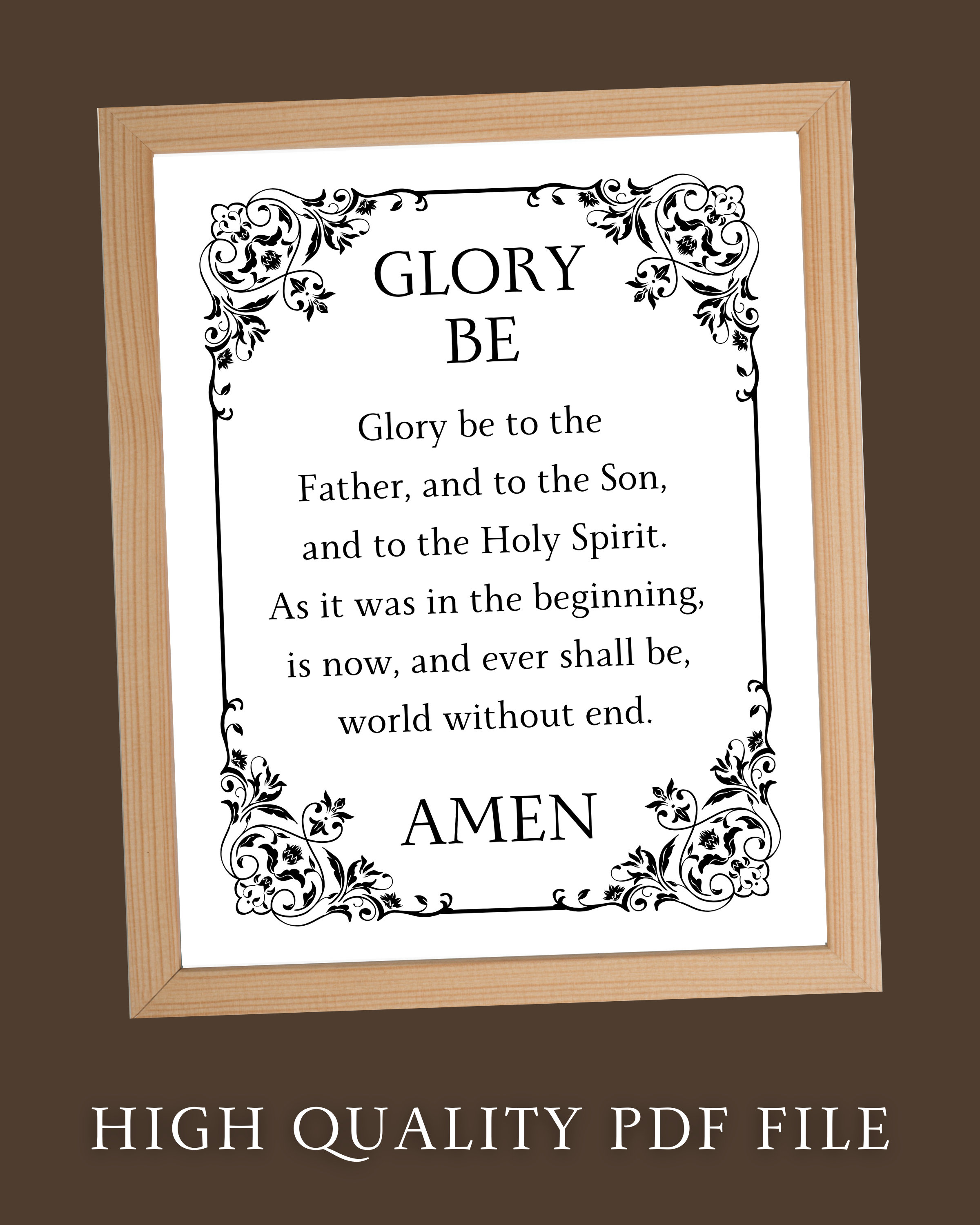 Glory Be Prayer, Instant Download, Glory Be to the Father, Catholic ...