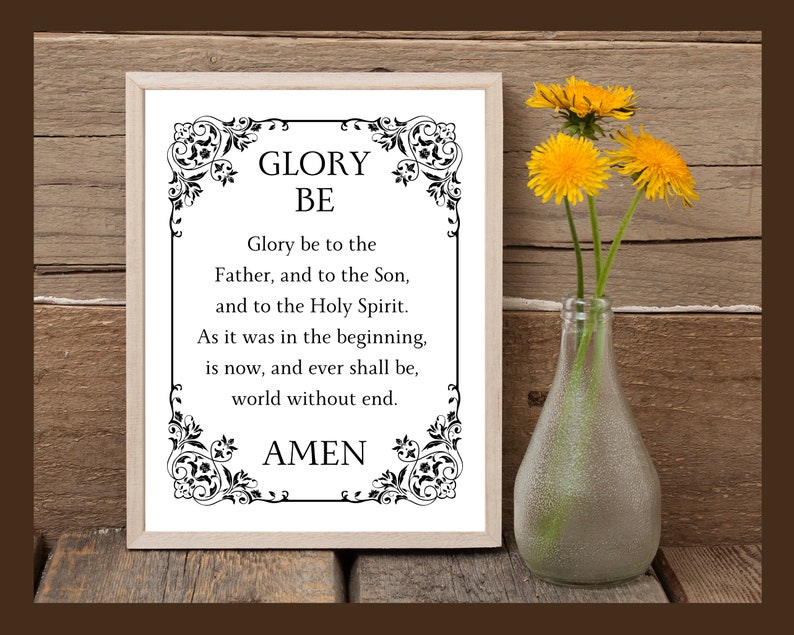 Glory Be Prayer, Instant Download, Glory Be to the Father, Catholic ...