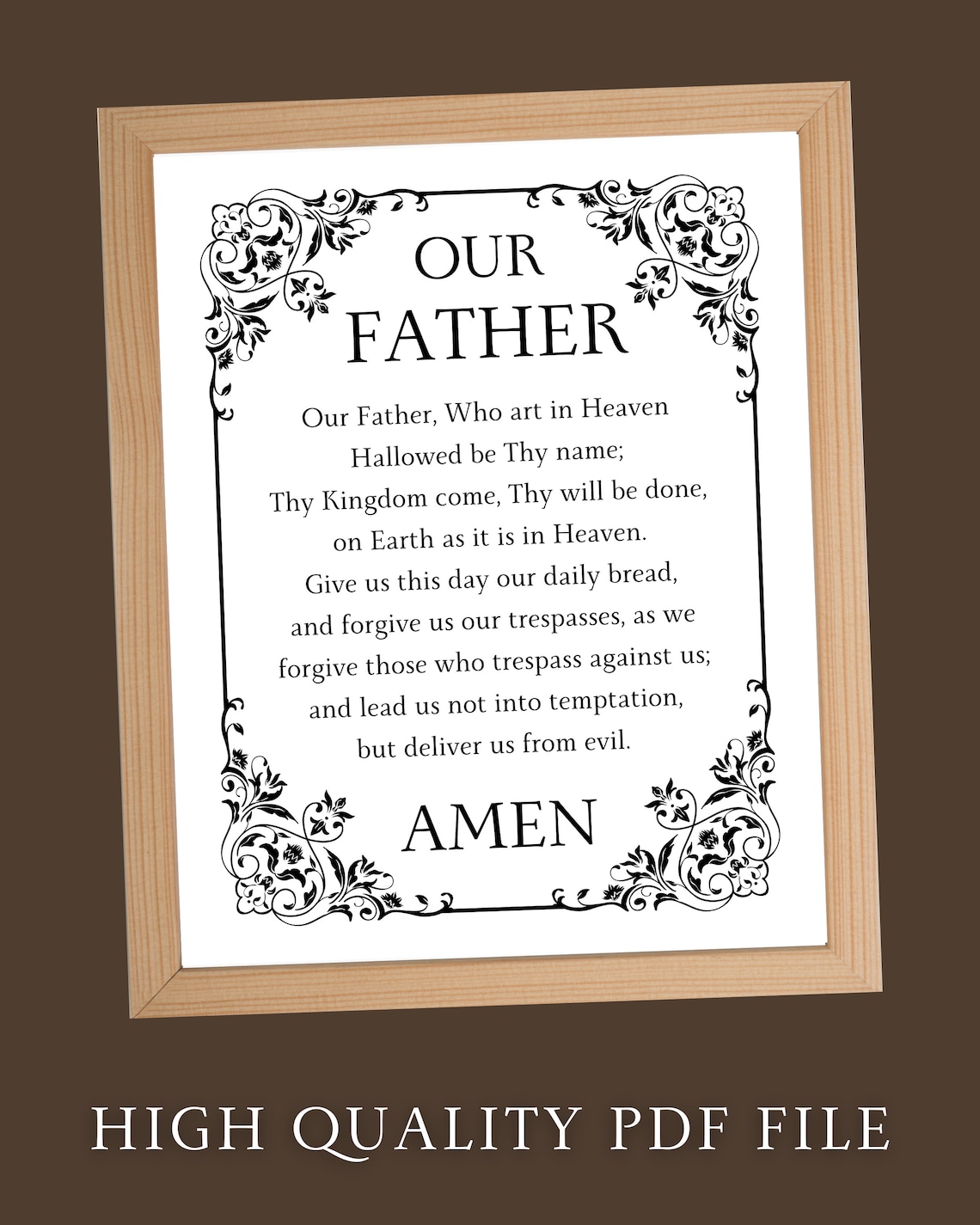 Our Father Prayer, Instant Download, the Lord’s Prayer Printable ...