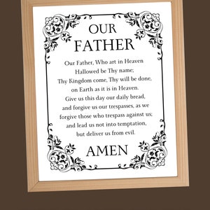 Our Father Prayer, Instant Download, the Lord’s Prayer Printable ...