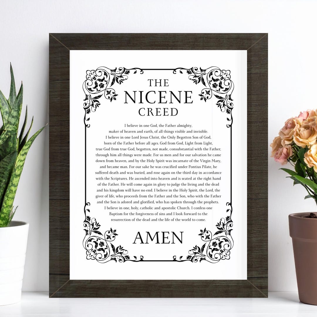The Nicene Creed Prayer Printable, Catholic Prayer Corner Decor ...