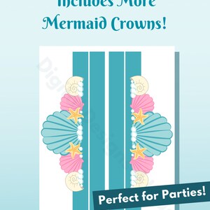Birthday Mermaid Crowns, Printable Mermaid Headpiece Party Activity ...