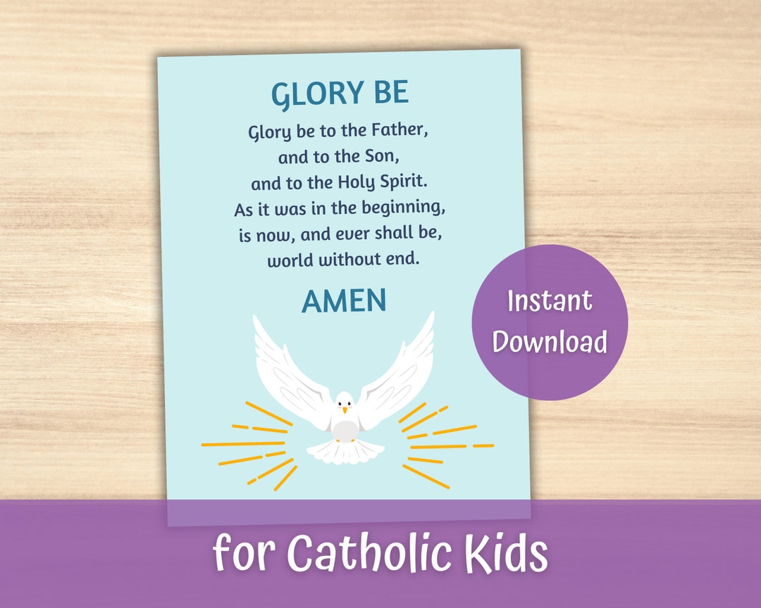 Glory Be Prayer Poster for Kids, Doxology Print, Catholic Education, Catholic Homeschool ...