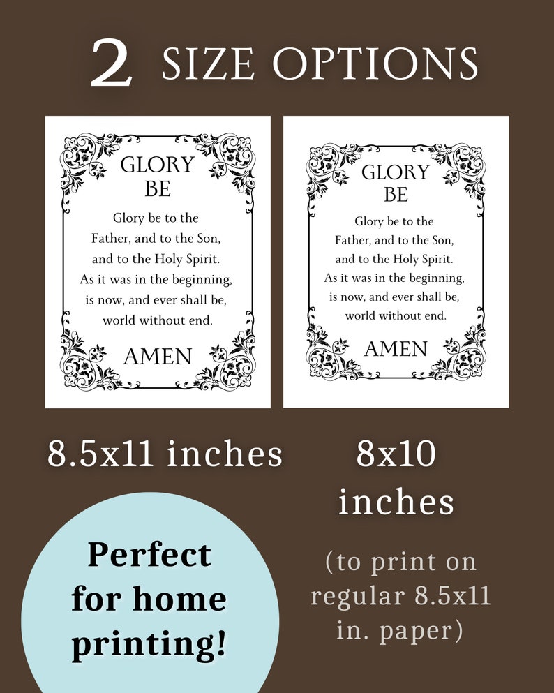 Glory Be Prayer, Instant Download, Glory Be to the Father, Catholic ...