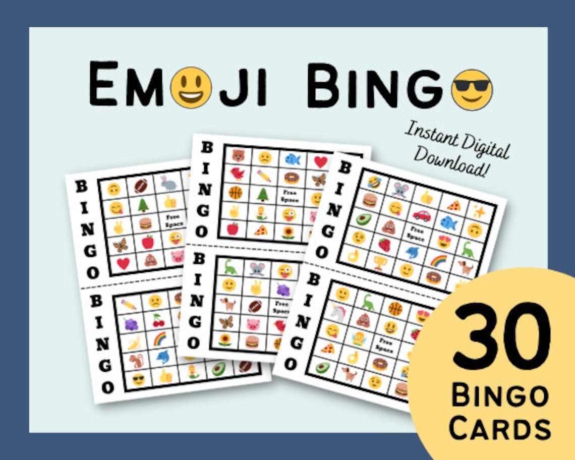 Emoji Bingo / Instant Printable Download / Kids Party Game / Fun for ...