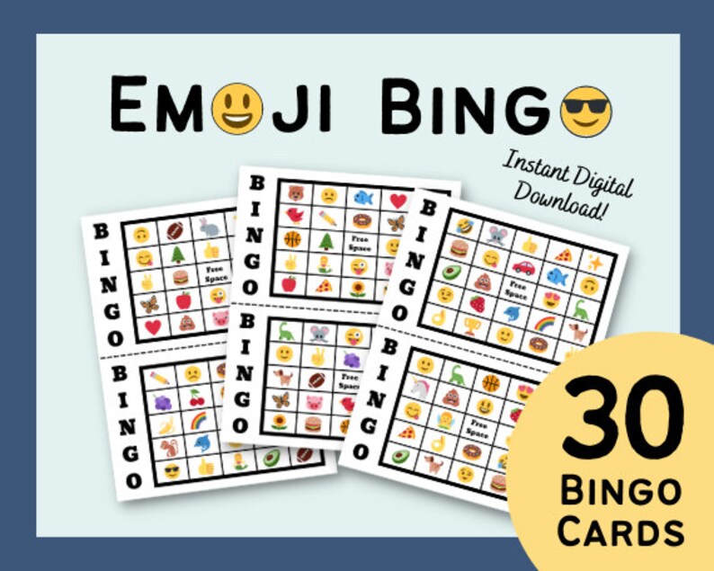 Emoji Bingo / Instant Printable Download / Kids Party Game / Fun for ...