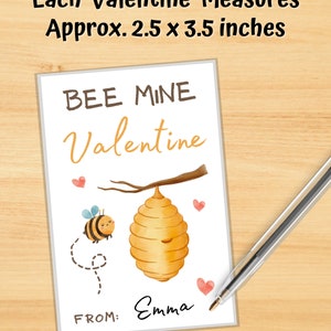 Cute Bee Valentines Day Cards for Kids, Honey Bee School Valentines ...