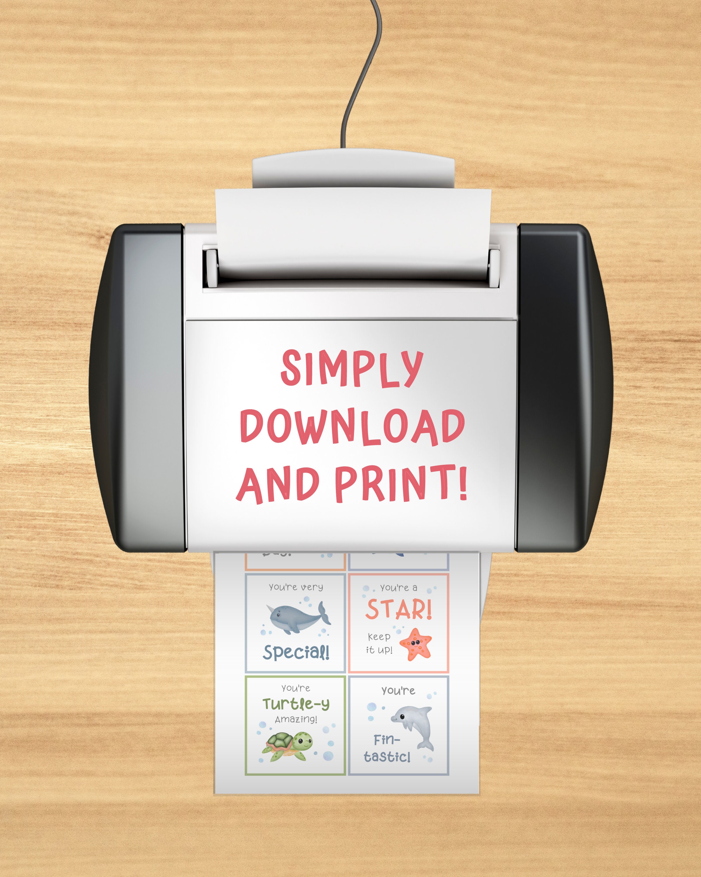 Printable Lunch Box Notes for Kids, Cute Animal Lunch Notes Printable ...