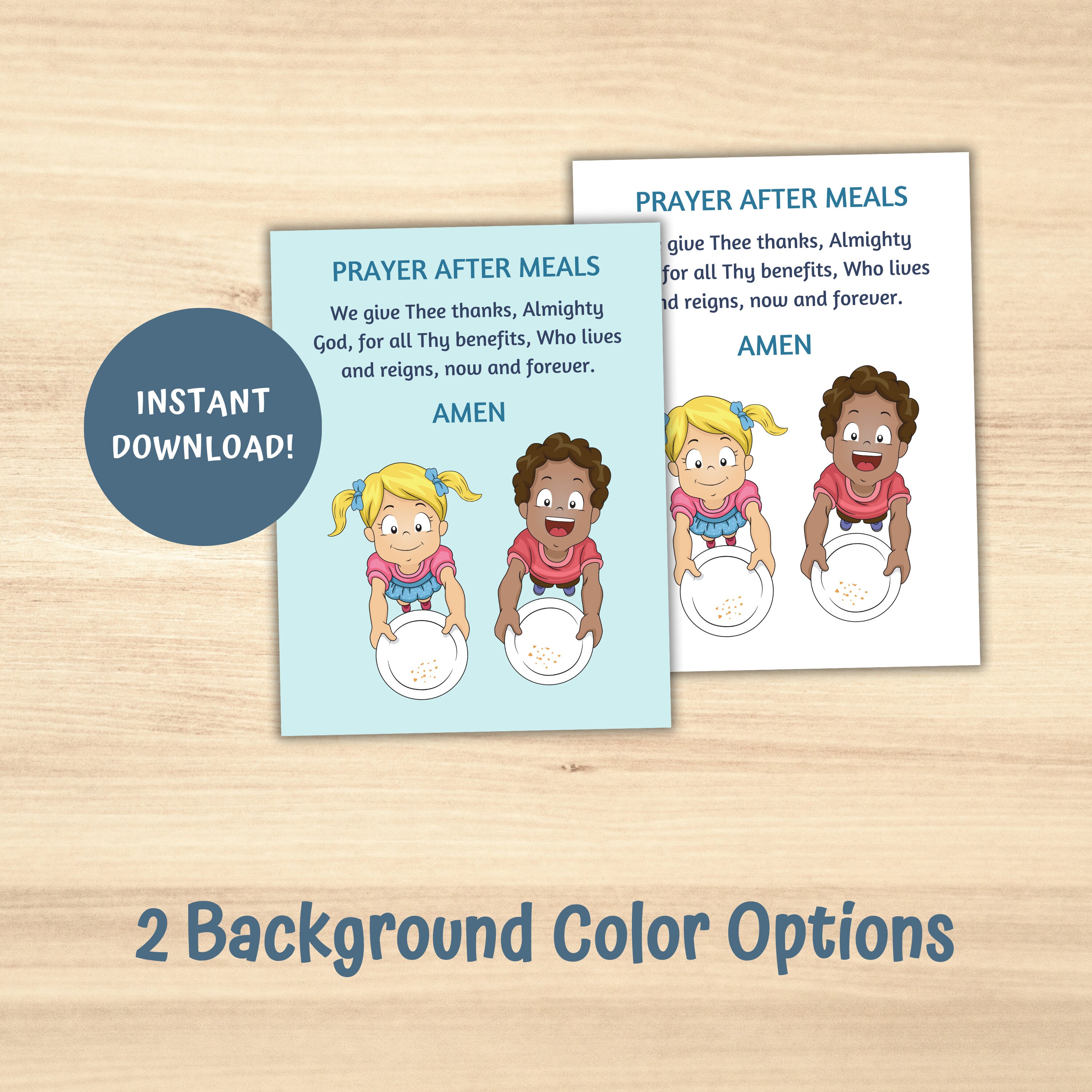 Catholic Kids Grace After Meals Prayer Printable, After Meal Prayer ...