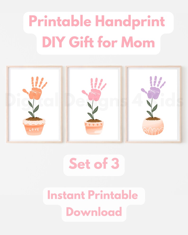 Flower Handprint Art for Mom, Handprint Art for Grandma, Handprint ...