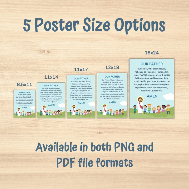 Our Father Prayer Printable for Kids Religious, the Lord's Prayer Print ...