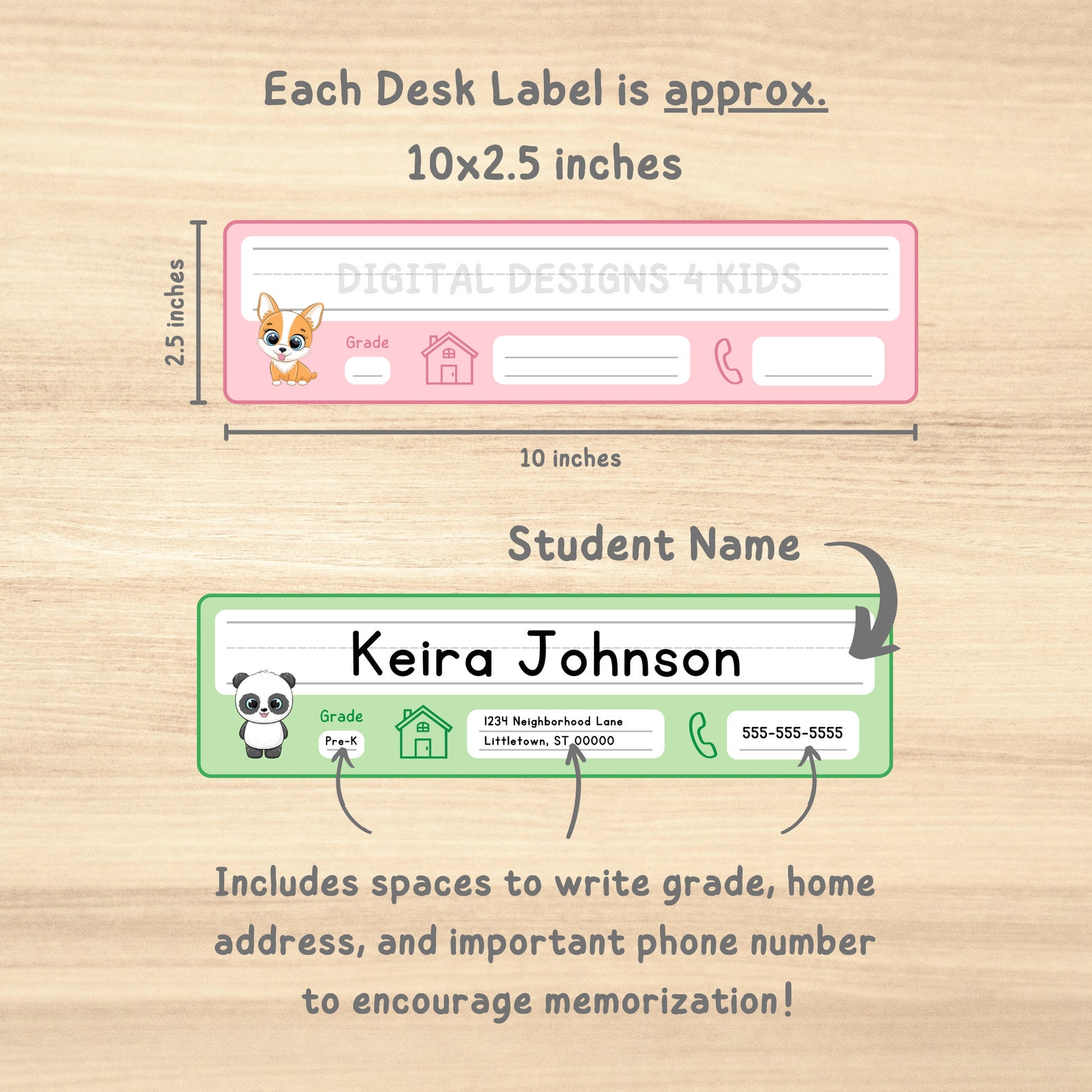 Classroom Desk Name Plates, School Name Plates, Desk Plates for ...
