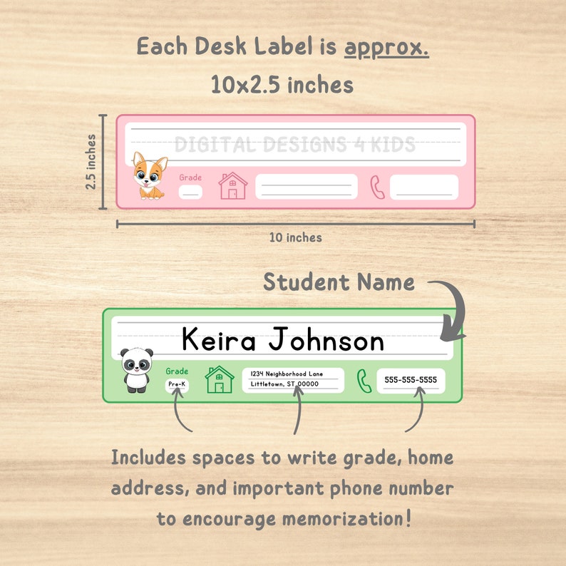 Classroom Desk Name Plates, School Name Plates, Desk Plates for ...