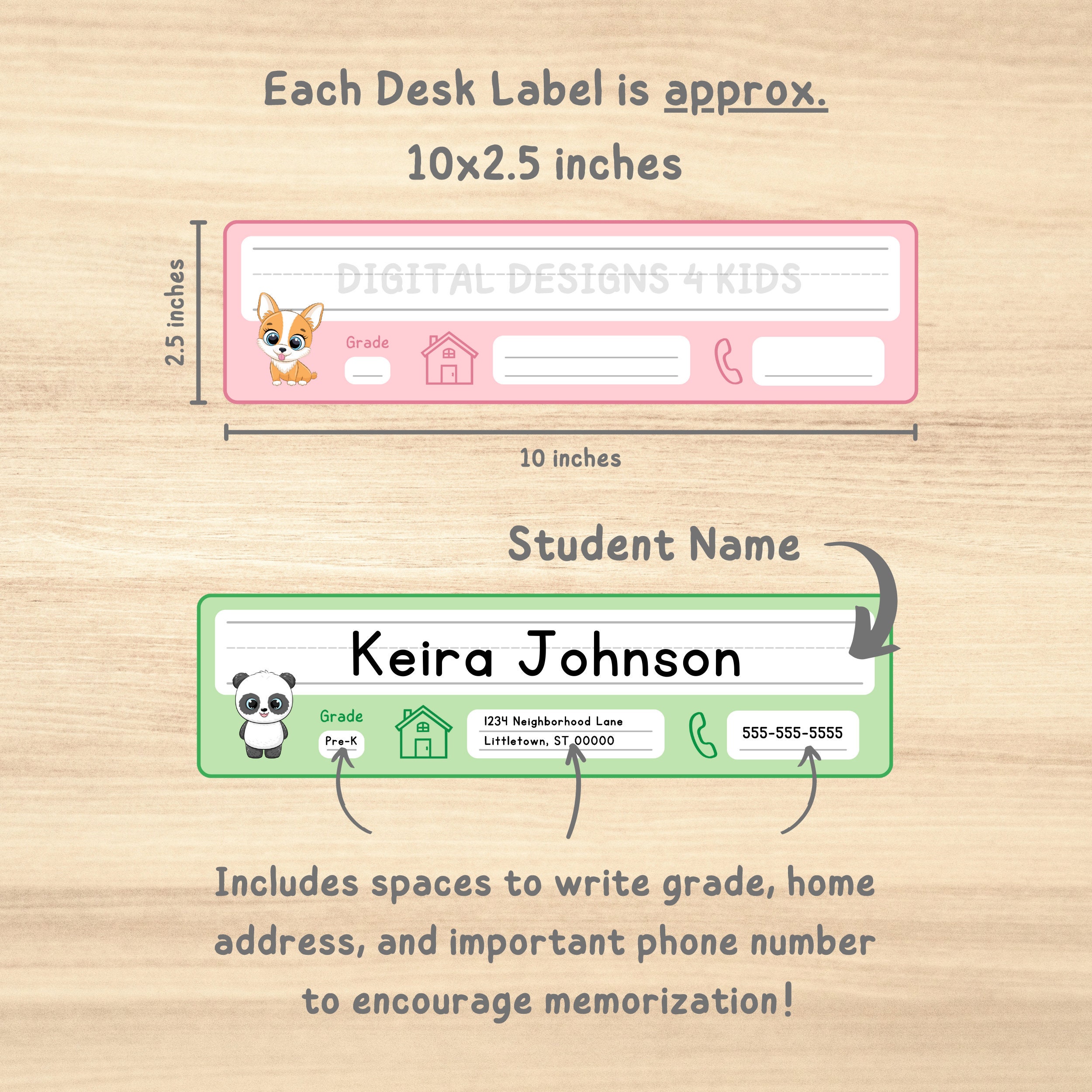 Classroom Desk Name Plates, School Name Plates, Desk Plates for ...
