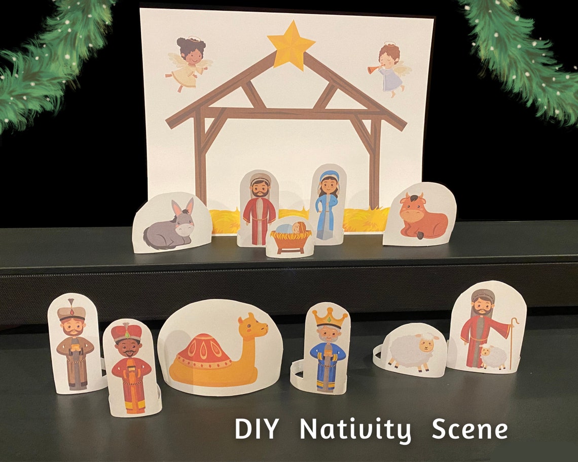 Nativity Set Christmas Craft for Kids, DIY Manger Scene Printable - Etsy