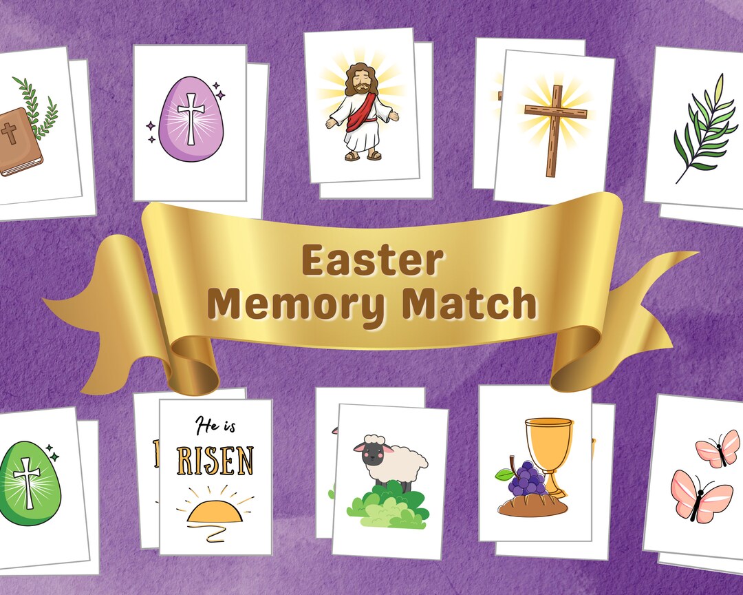 Easter Story Christian Preschool Matching Game for Toddlers Bible Game ...