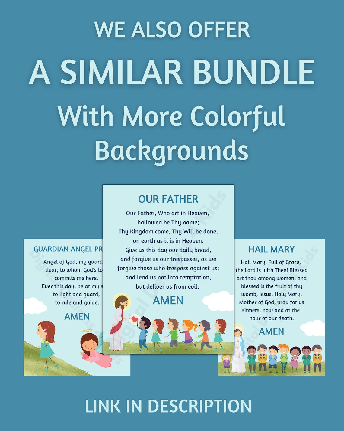 Our Father Prayer Printable for Kids Religious the Lord's - Etsy