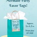 Mermaid Party Favor Tags, Gift Tags for Mermaid Party, Thank You Tags ...
