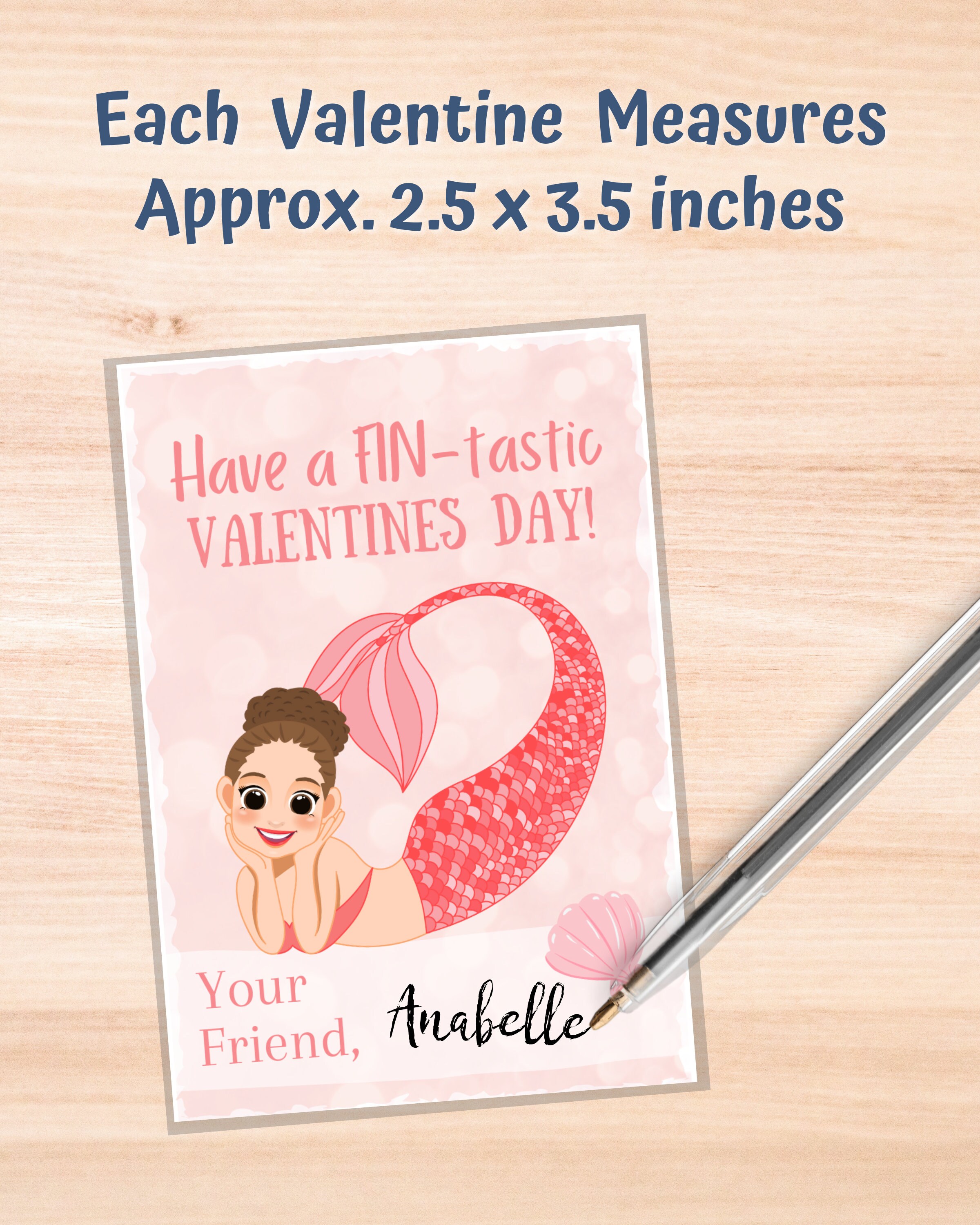 Mermaid Printable Valentines Day Cards for Kids, Under the Sea ...