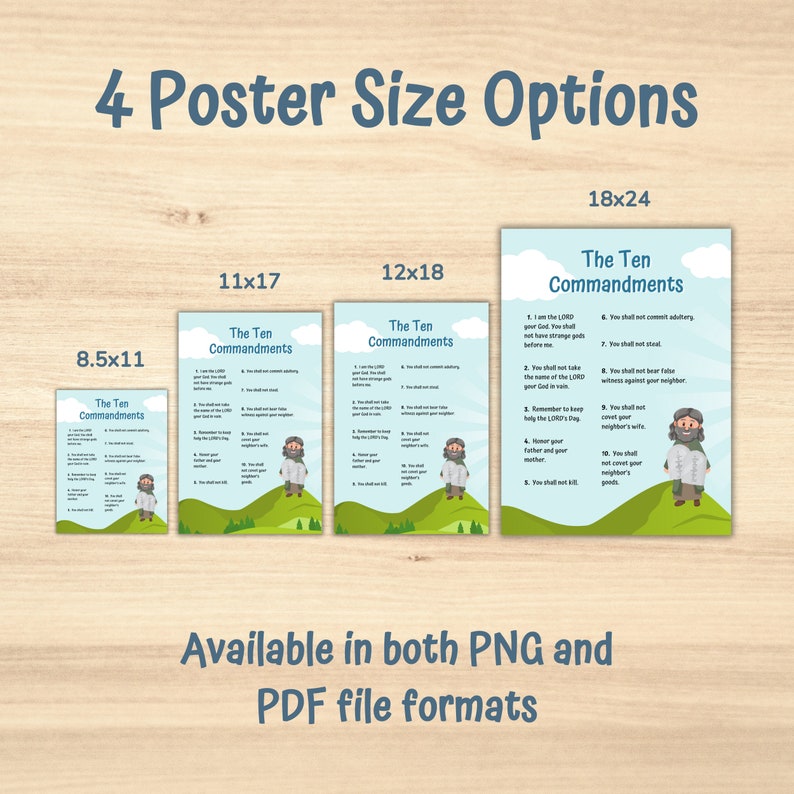 10 Commandments Catholic Kids Commandment Poster Ten - Etsy