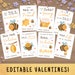 Cute Honey Bee Editable Valentine Cards, Classmate Valentine Exchange ...