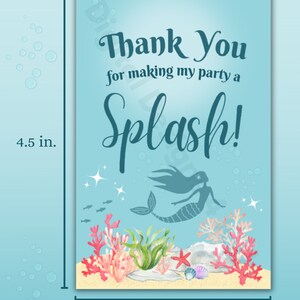 Mermaid Party Favor Tags, Gift Tags for Mermaid Party, Thank You Tags ...