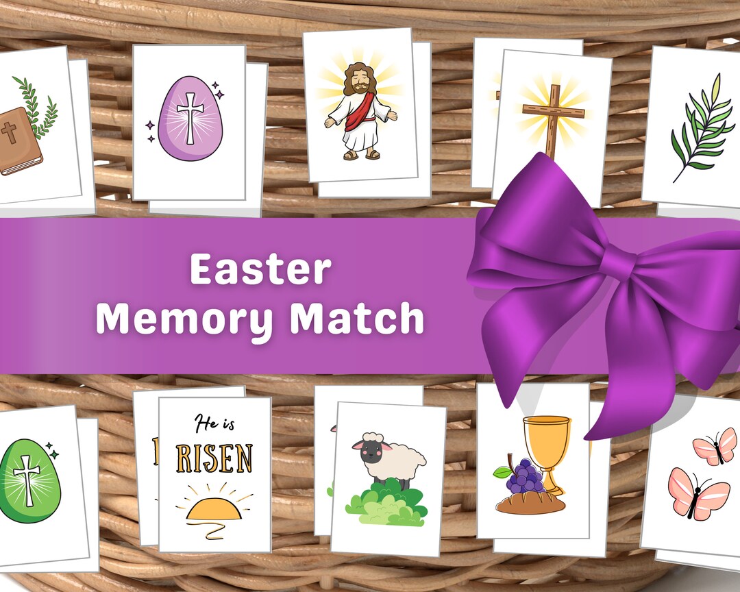 Holy Week Preschool Matching Game Christian Easter Family Games Toddler ...